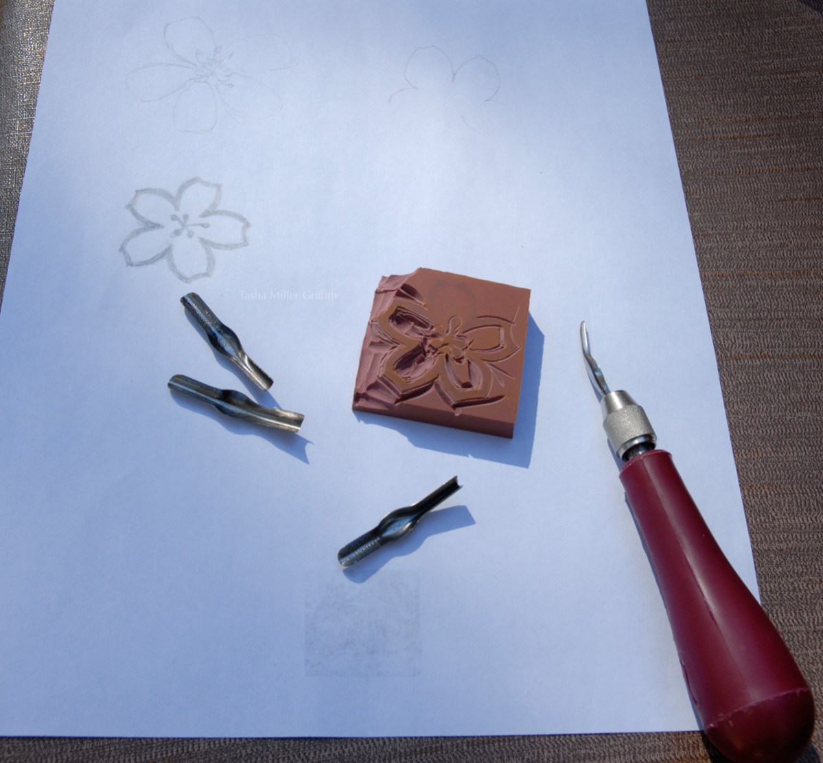 Carving a Handmade Rubber Stamp | Tasha Miller Griffith