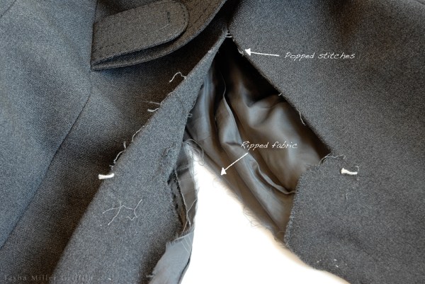 How to Fix a Coat with a Ripped Back Vent | Tasha Miller Griffith